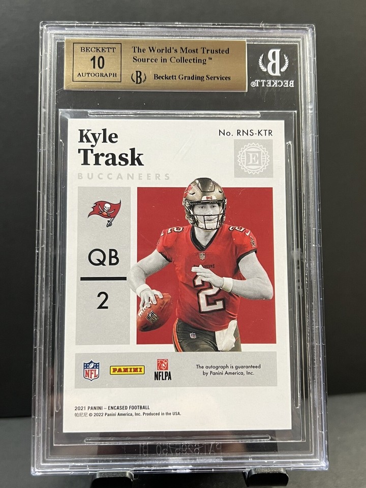 2021 Kyle Trask Panini Encased RC Notable Signatures Emerald # /10 BGS ...