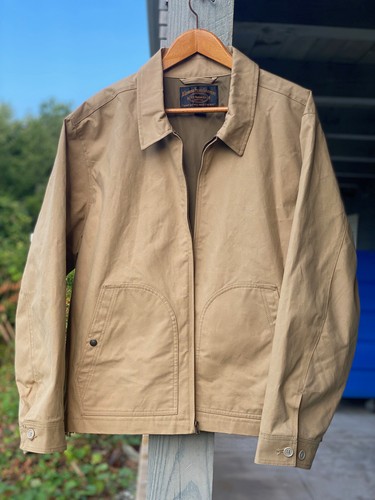 Men's Filson Ranger Crewman Jacket Dark Tan Dry Wax C… - Gem