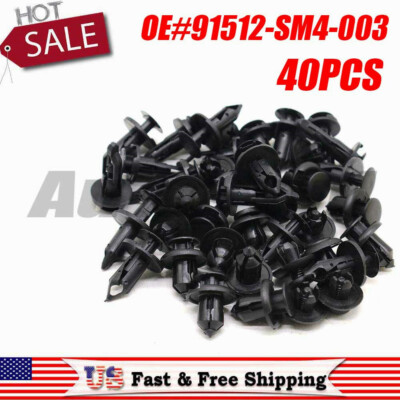 40PCS Black Set Body Push Pin Rivet Wheelhouse Liner Fastener Trim ...