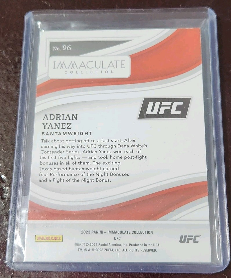 2023 Panini UFC Immaculate Adrian Yanez /50 | eBay