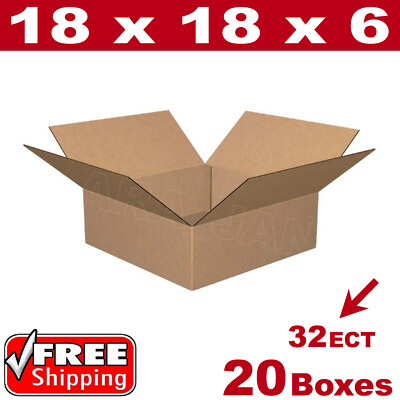 20 - 18x18x6 Cardboard Boxes Mailing Packing Shipping Box Corrugated ...