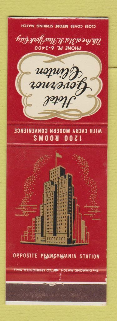 Matchbook Cover - Hotel Governor Clinton New York City | eBay