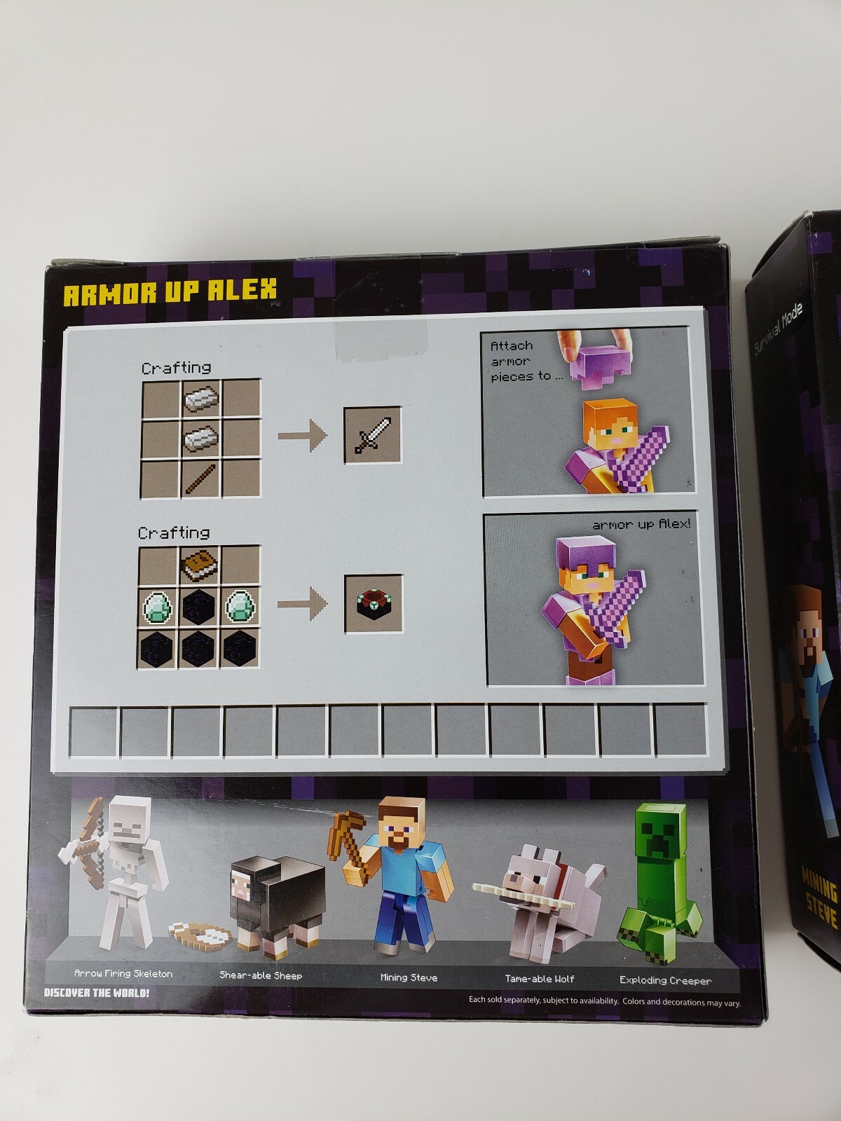 NIB MINECRAFT Bundle/Lot Armorup Alex, Mining Steve, Exploding Creepr ...