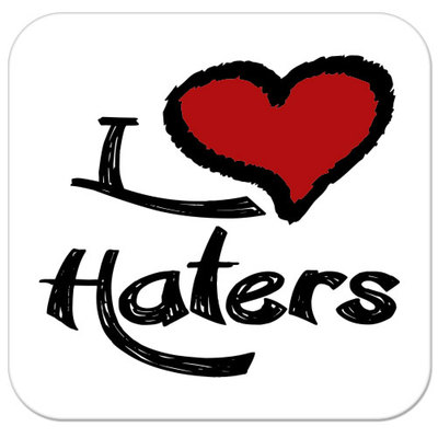 I Love Haters Funny car bumper sticker decal 4" x 4" | eBay