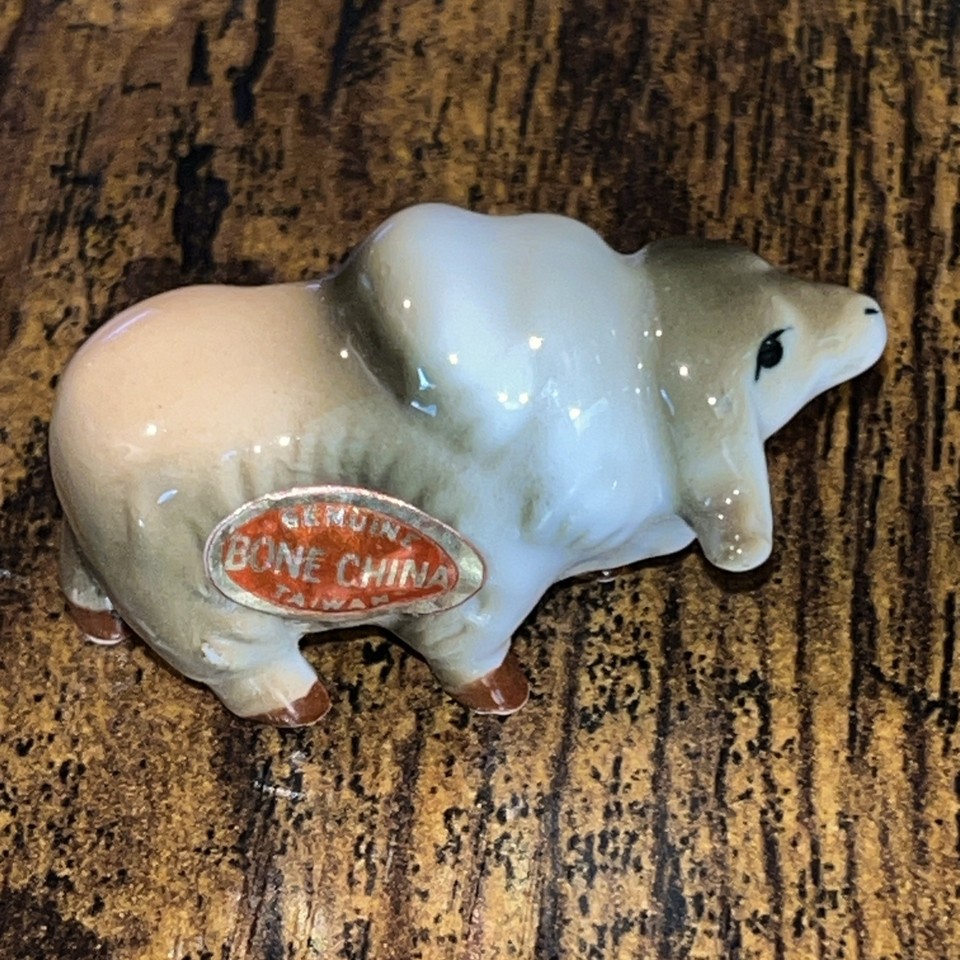 Lot Of 3 YAK MINIATURE BONE CHINA FIGURINES FAMILY VINTAGE 1960'S JAPAN ...