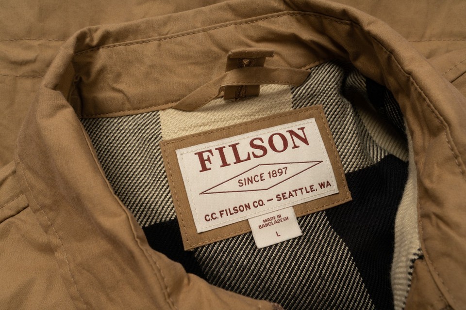 📌FILSON Polson Field Jacket Khaki Tan Cotton Utility Military Men’s ...