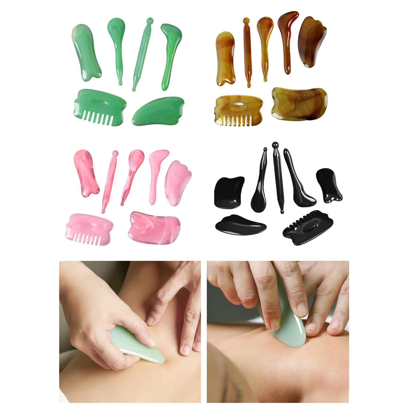 7Pcs Gua Sha Scraping Tool Resin Handheld for Neck Back Facial Massage ...