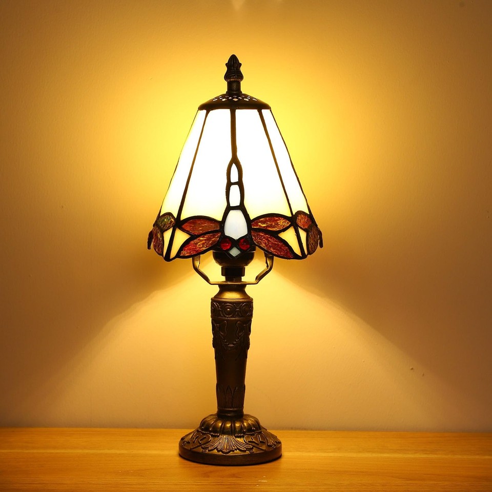 Tiffany Small Table Lamp 3-Way Color Temperatures Dragonfly Stained ...