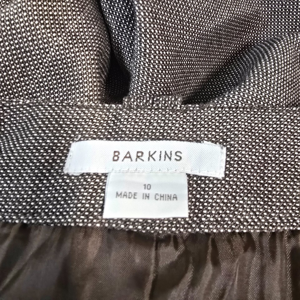 Vintage Barkins Womens Pencil Skirt Size 10 Brown White Knee Length ...