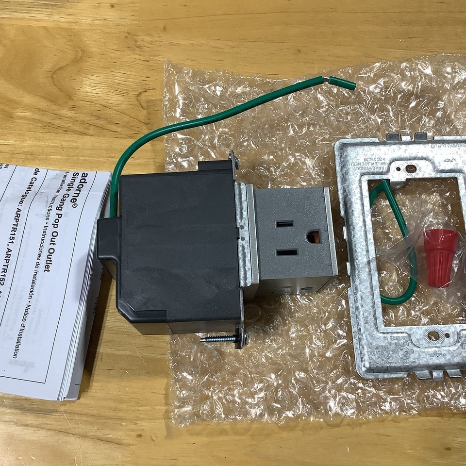 Legrand adorne ARPTR151GM2, 15A 1-Gang Pop Out Outlet Magnesium No Wall ...