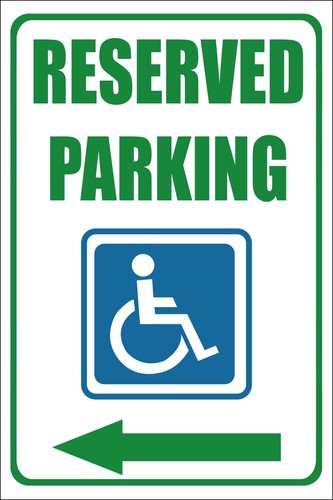 RESERVED DISABLED PARKING SIGN - VARIOUS SIZES SIGN AND STICKER OPTIONS ...