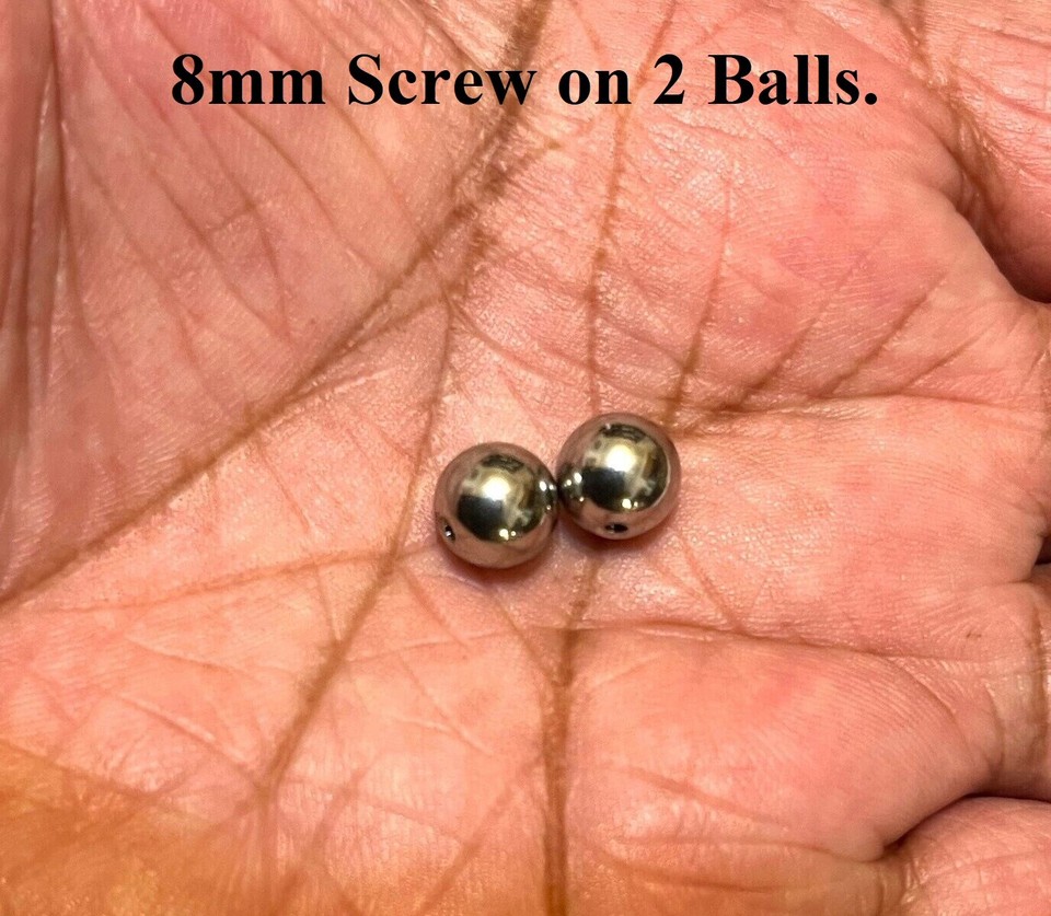 Surgical Steel 3 4 5 6 7 8 10 12 14 16 & 18mm SCREW ON SPARE BALLS 14g ...