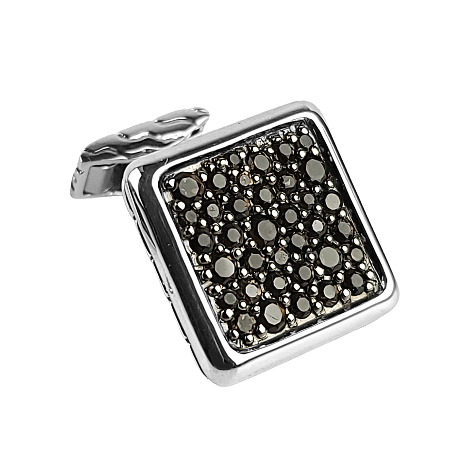 JOHN HARDY ST. SILVER CLASSIC CHAIN LAVA CUFFLINKS SMOKY QUARTZ $995 ...