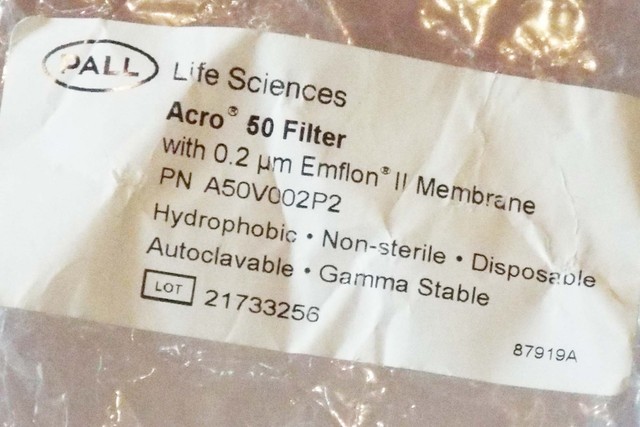 1 Pall A50V002P2 ACRO 50 Vent Filter Make OFFER for sale online | eBay