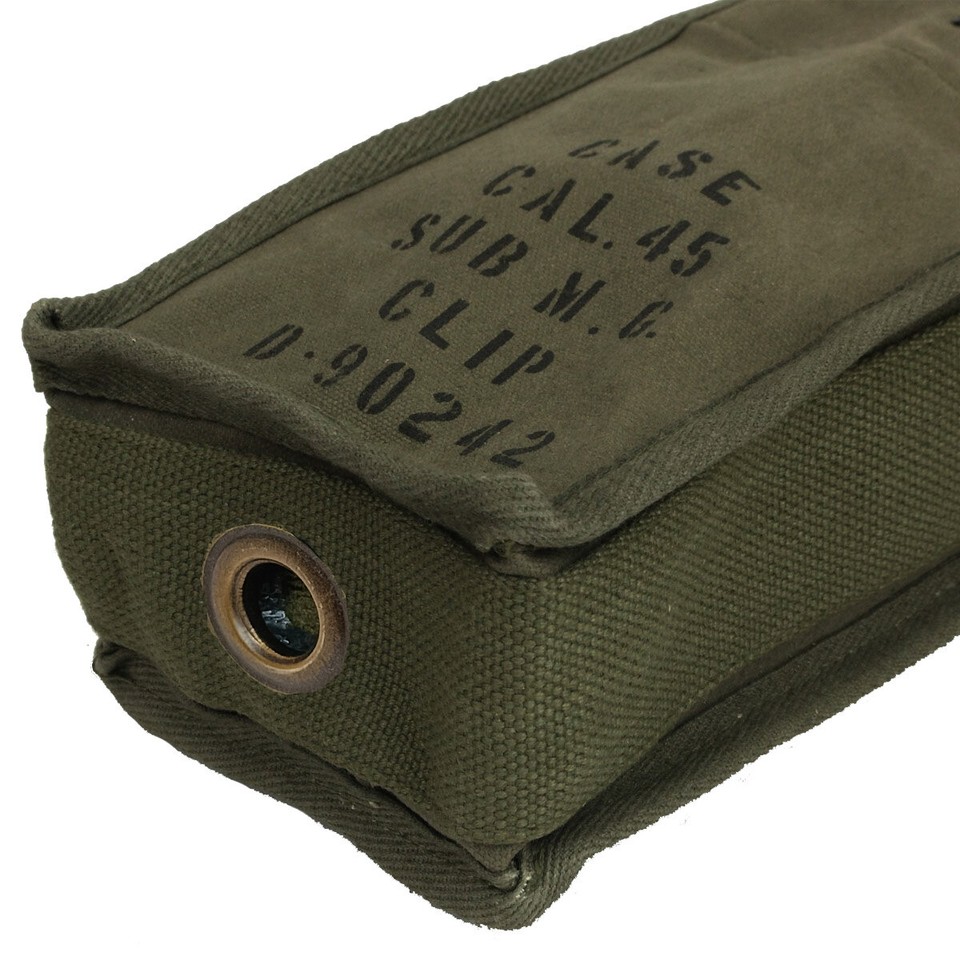 Reproduction U.S. WWII Grease Gun or Thompson Magazine Carry Case Pouch ...