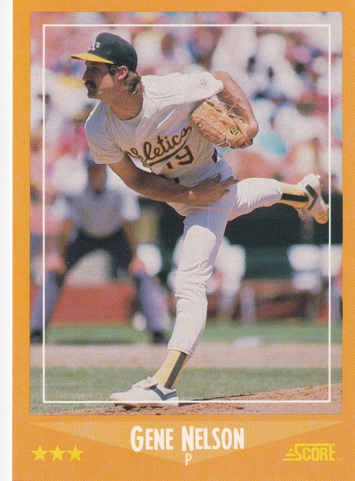 1988 Score #588 Gene Nelson MLB Oakland Athletics + (Yes 3 Free Mystery ...
