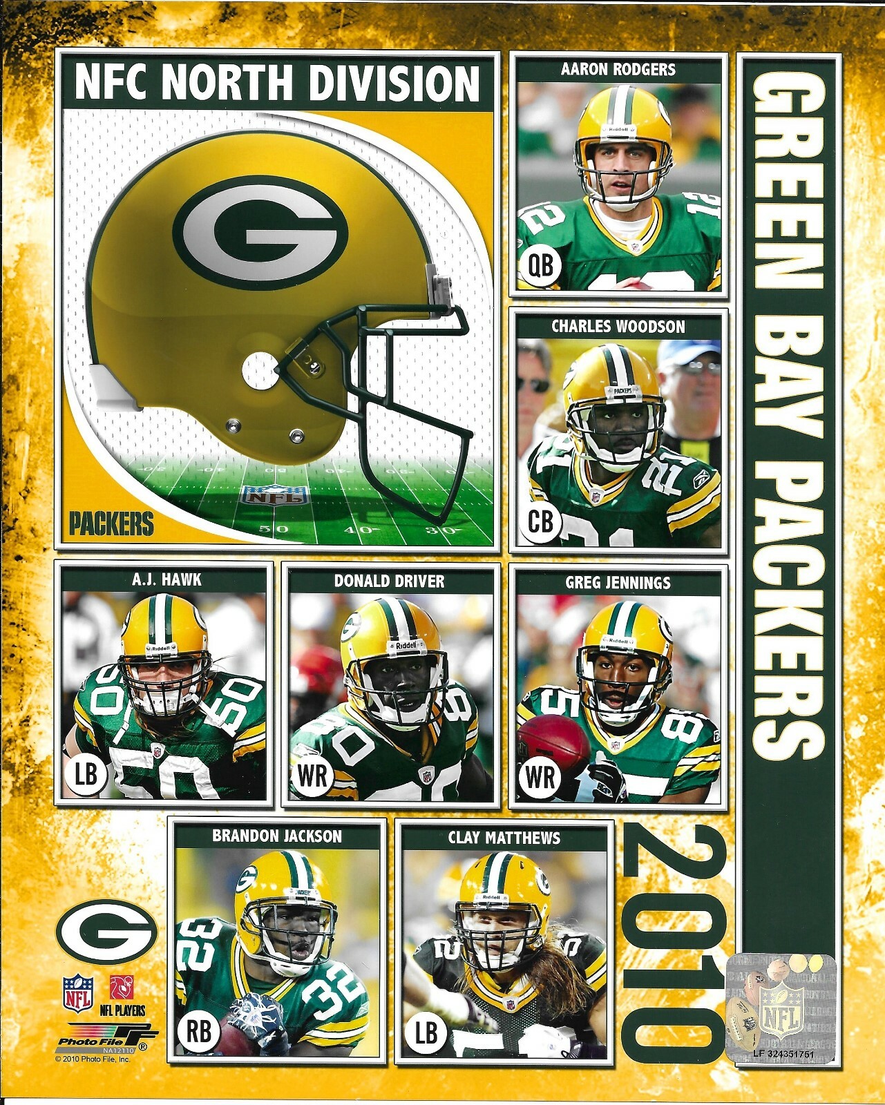 GREEN BAY PACKERS 2010 NFC NORTH DIVISION CHAMPIONS Team Composite 8x10 ...