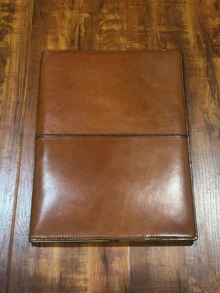 Vintage Charles Underwood Brown Leather Notepad Folio Padfolio ...