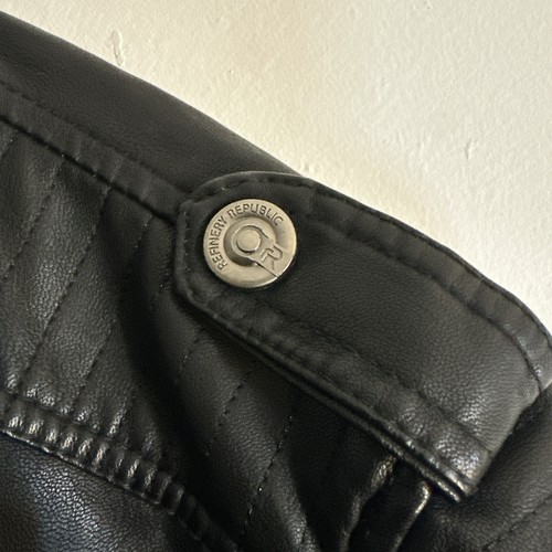 Refinery Republic black faux leather jacket Mens Size Large | eBay
