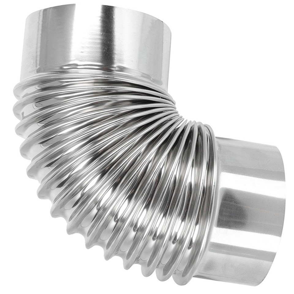 Flexible Stainless Steel Elbow Chimney Flue Stove Pipe Heating | eBay ...