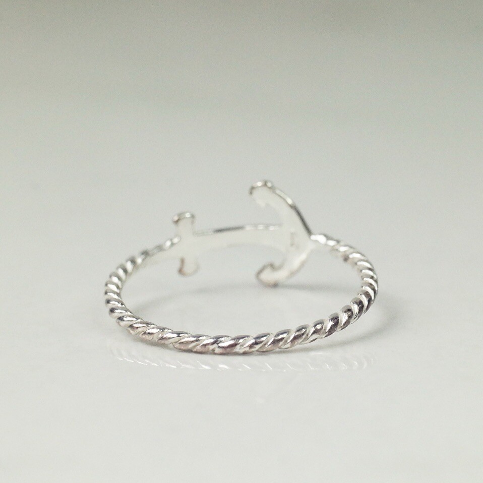 Sterling Silver Anchor Twisted Rope Marine Nautical Ocean Ring Size 8 ...