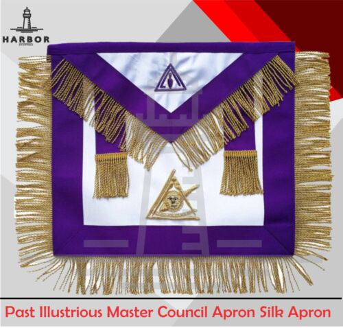 Masonic Past Illustrious Master Apron – Purple Embroidered with Fringe ...