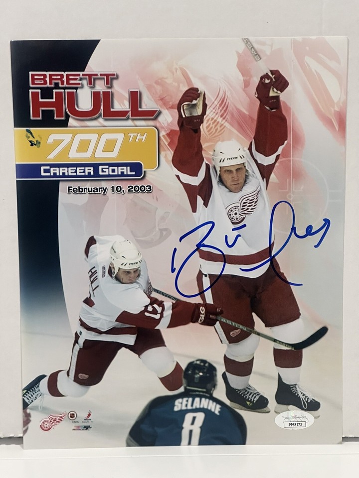 JSA Brett Hull Signed 700th Goal 8x10 Photo | eBay