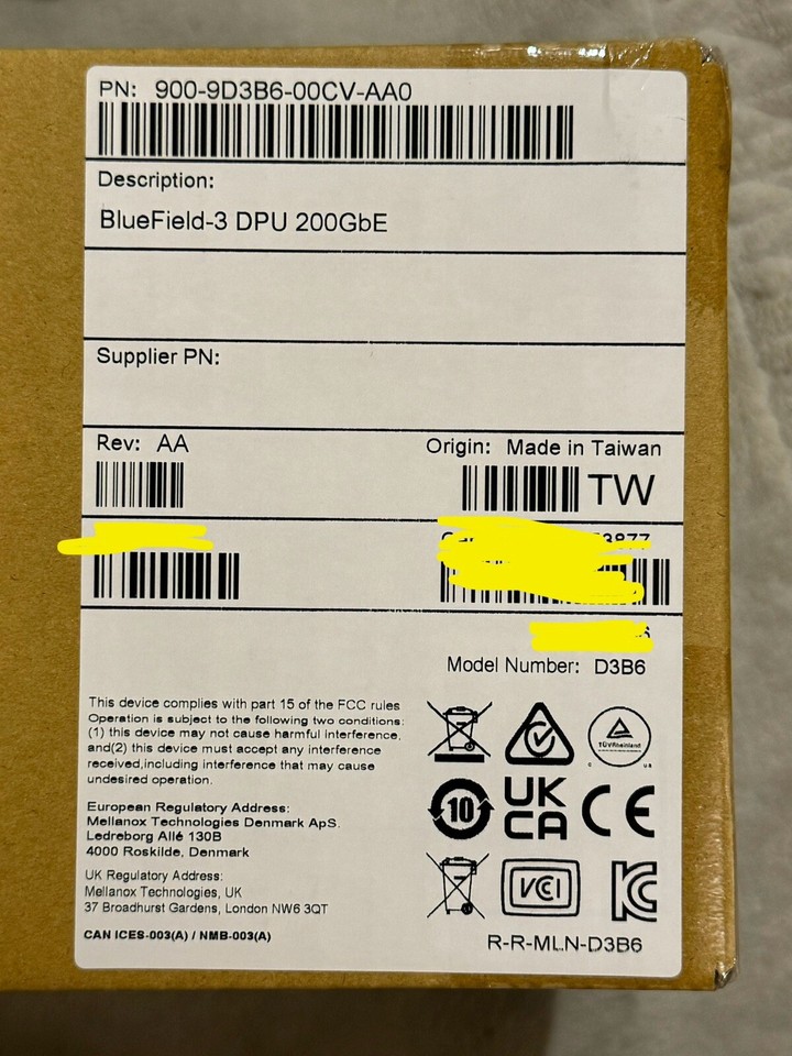 NVIDIA BlueField-3 DPU B3220 200 Gigabit Ethernet Card 900-9D3B6-00CV ...
