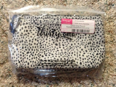 Thirty One Clear Clip Pouch in Dainty Speckles | eBay