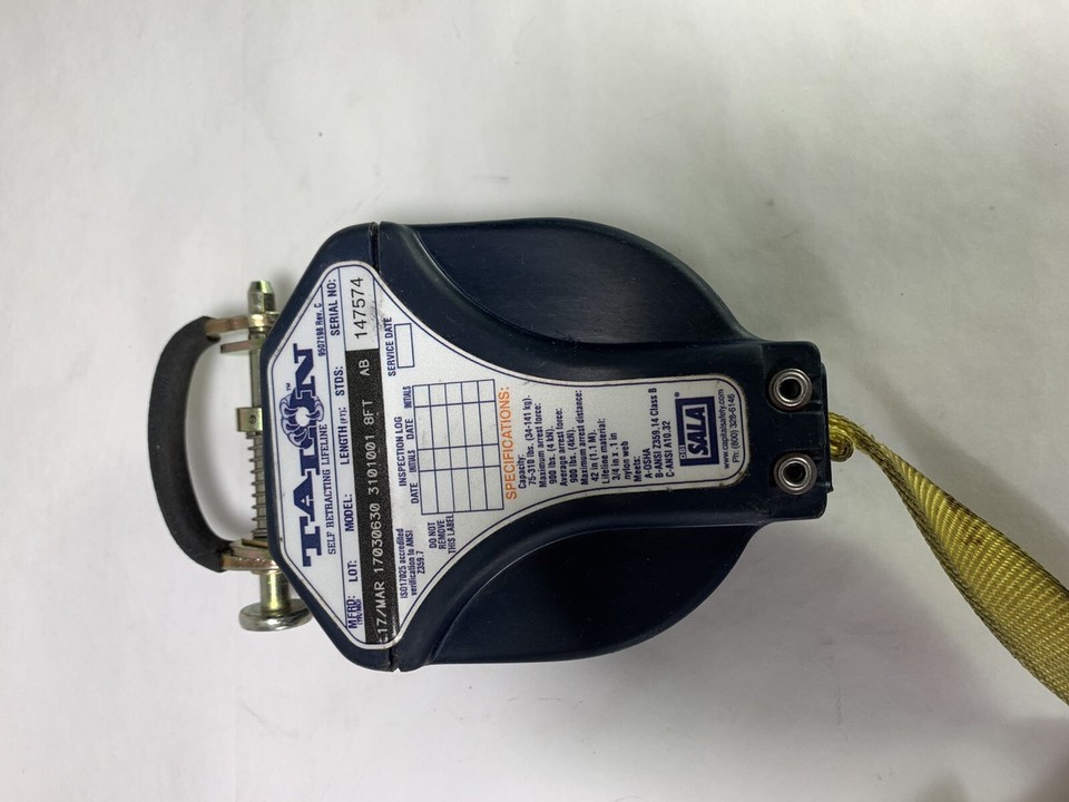 DBI SALA Talon 3101001 8ft 310lbs Quick Con Self Retracting Lifeline ...