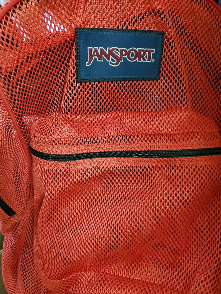 Jansport Backpack Mesh Red Transparent School Work | eBay