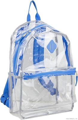 Eastsport Transparent Clear Backpack with Front Pocket, Adjustable ...