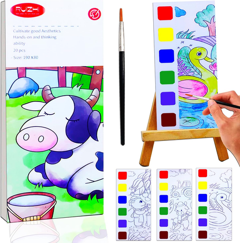 Water Color Paint Sets for Kids, Pocket Watercolor Painting Book ...