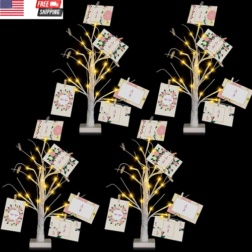4 Pieces Money Tree Gift 23 Inch Card Holder 24 LED Lighted Display ...
