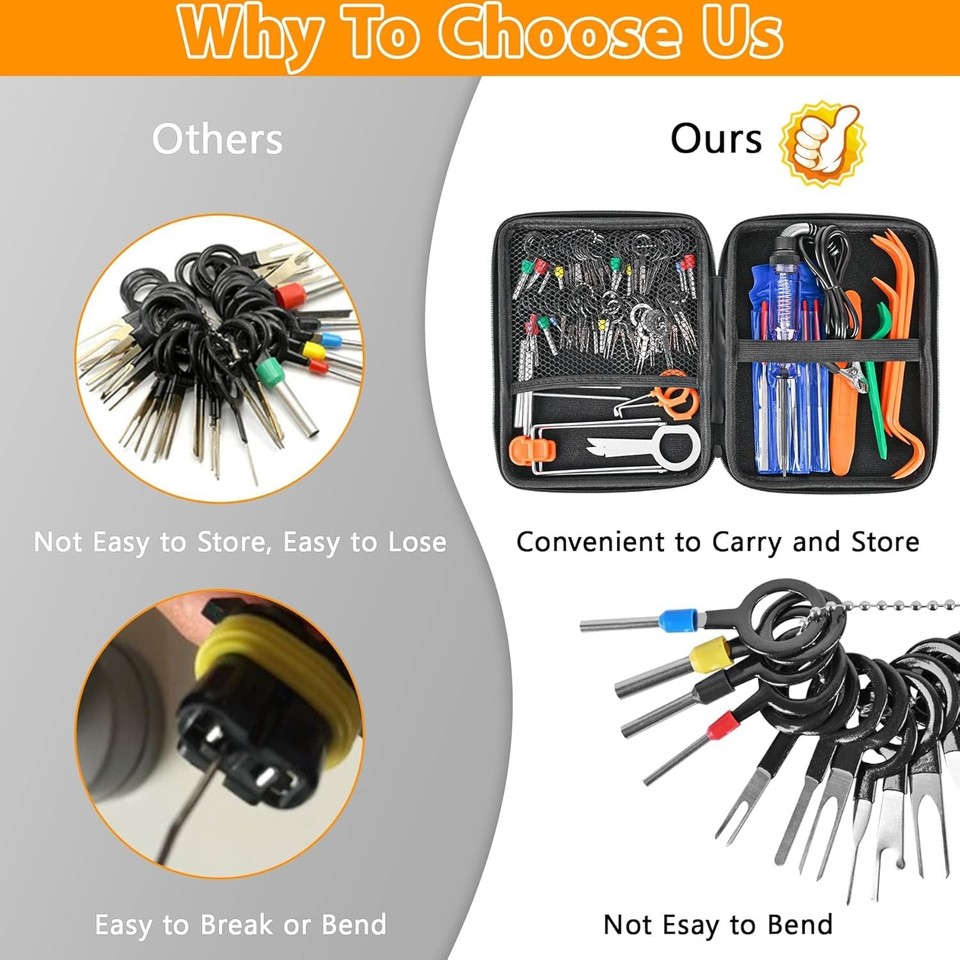 Terminal Removal Tool Kit 96 Pcs Depinning Tool Electrical Connector ...