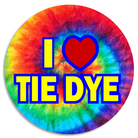 I Love Tie Dye - 25 Pack Circle Stickers 3 Inch - Rainbow Hippy Hippie ...