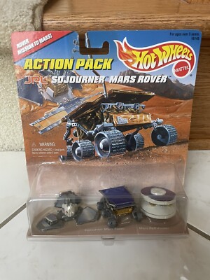 Hot Wheels Action Pk JPL Sojourner & Mars Rover Mission to Mars Mattel ...