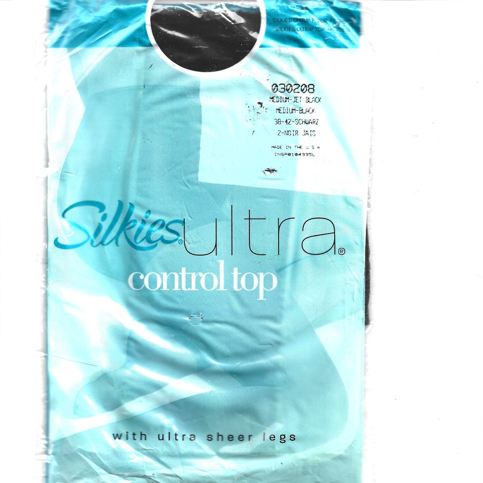 Silkies Ultra Control Top Pantyhose Medium, Jet Black, Ultra Sheer Legs ...