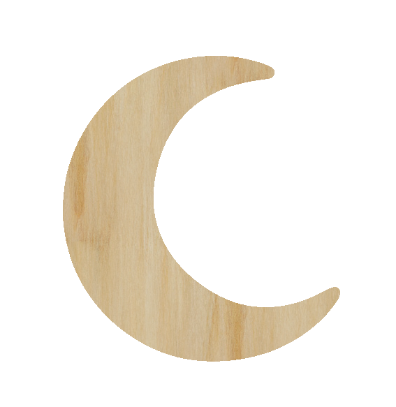 Moon Shape Unfinished Wood Cutouts DIY Crafts Any Sizes Cut Out Made In ...