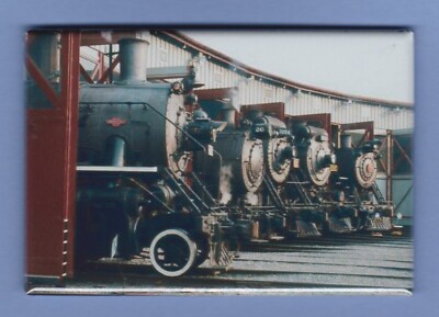 STEAM ENGINE TRAIN *2X3 FRIDGE MAGNET* RAILROAD LOCOMOTIVE TRACKS RAIL ...