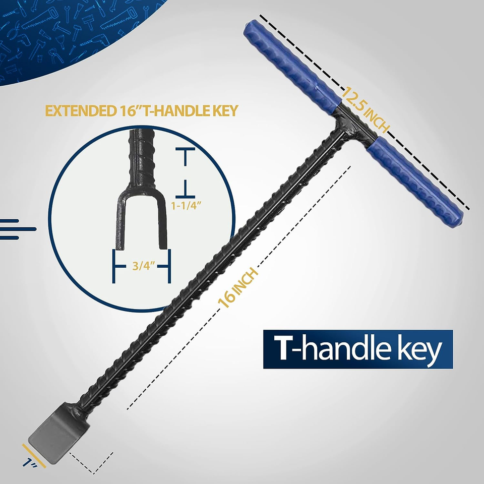 Water Meter Key 2Pcs – Steel Water Shut off Tool Includes 16 '' MUST ...