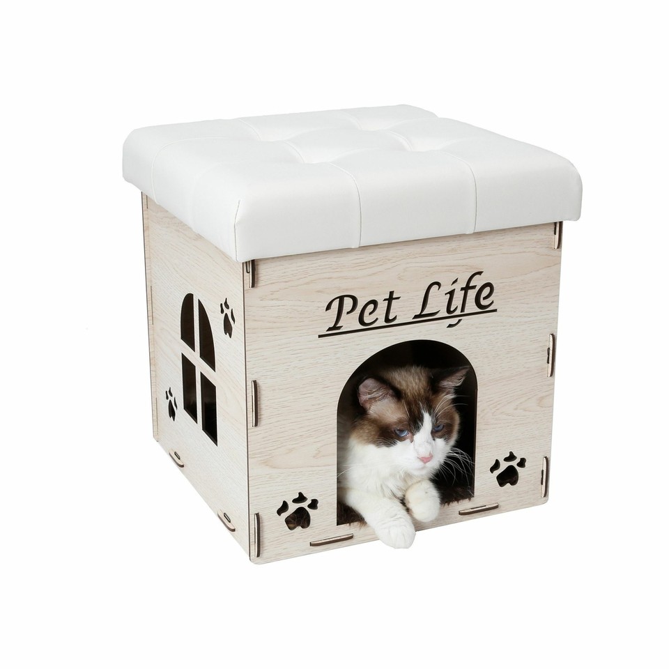 Pet Life Foldaway Collapsible Designer Cat House Furniture Bench (FN1 ...