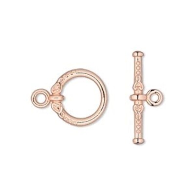 100 Sets Copper Plated Brass 13x17mm Toggle Clasps with Twist Design ...
