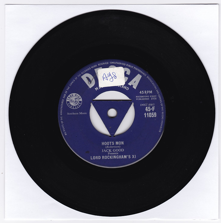 SP 45 TOURS LORD ROCKINGHAM'S XI JACK GOOD HOOTS MON DECCA 45-F 11059 ...