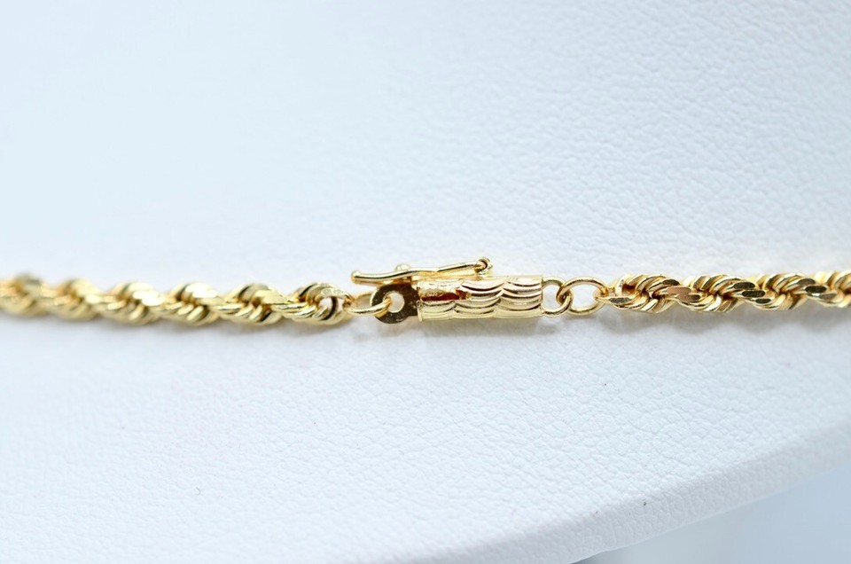 14k Gold Fish Hook Pendant And 14k Gold Rope Chain. | eBay