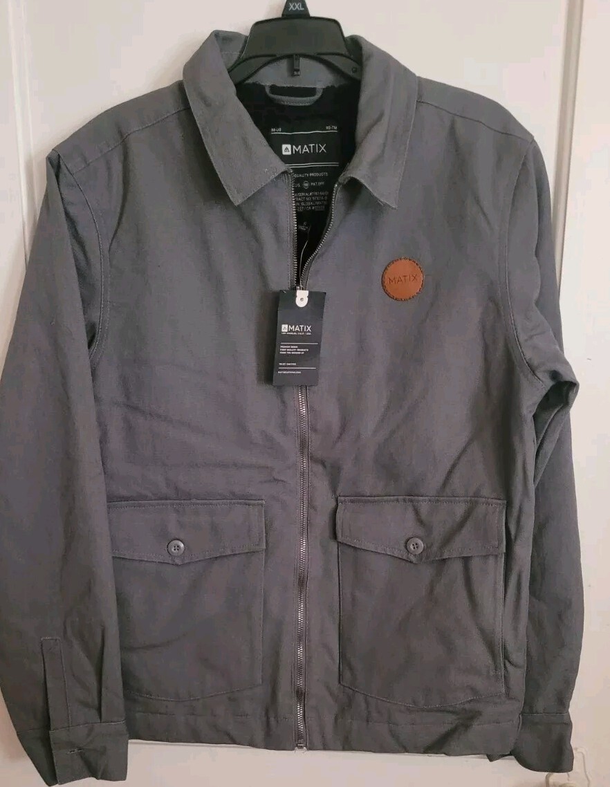 Matix Sherpa Lined Canvas Jacket Coat Trucker Biker Skateboard Full Zip ...