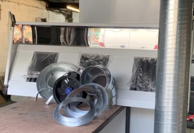 Commercial Kitchen Hood/Canopy + 8ft extraction kit steel,fan motor ...