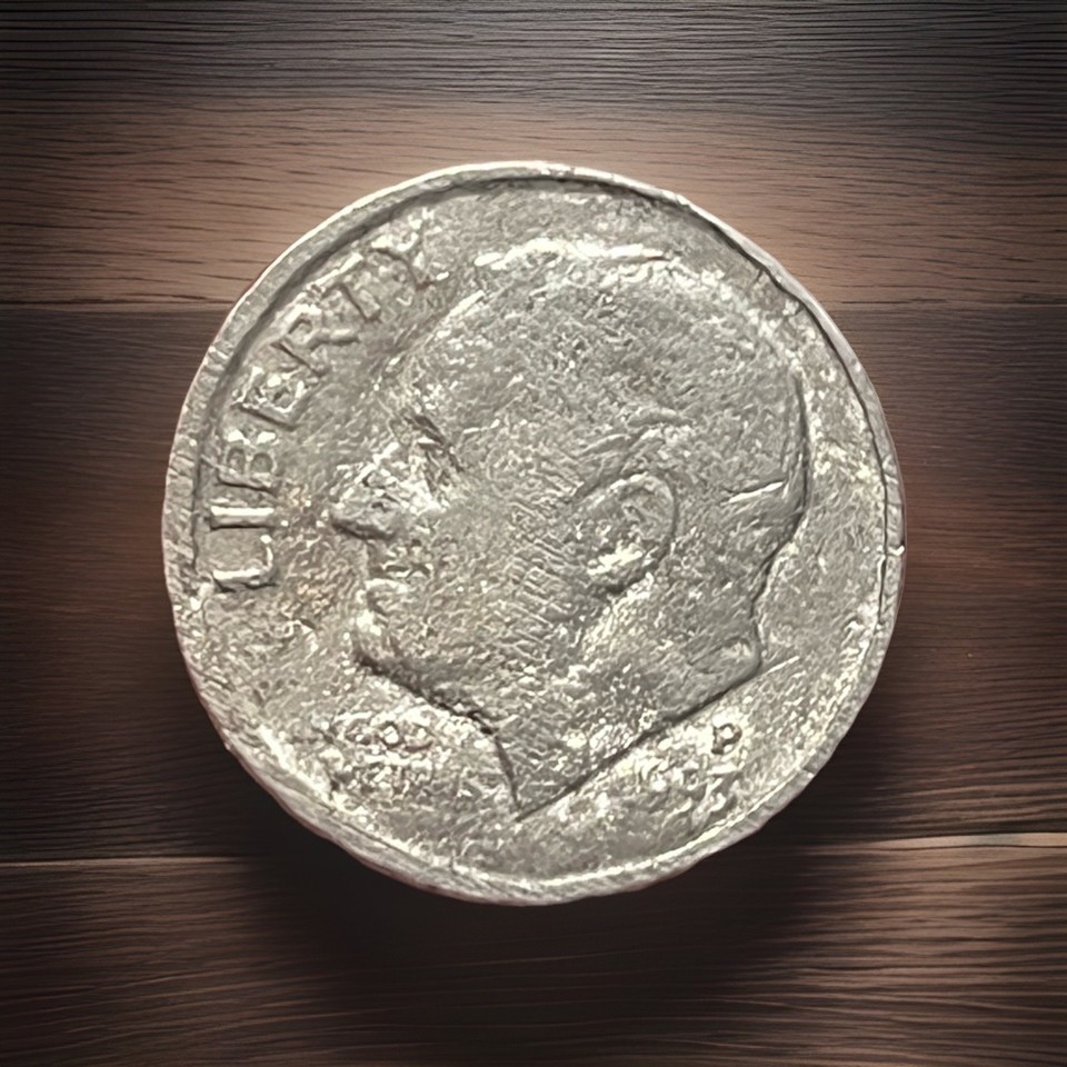 1993 P Roosevelt Dime Reverse ERROR Coin Struck Through/Die Clash Error ...