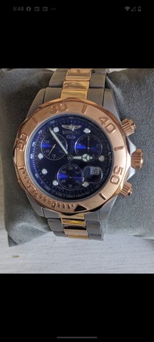 Invicta Mens Elite Swiss Made Chronograph Blue Dial Titanium & Steel ...