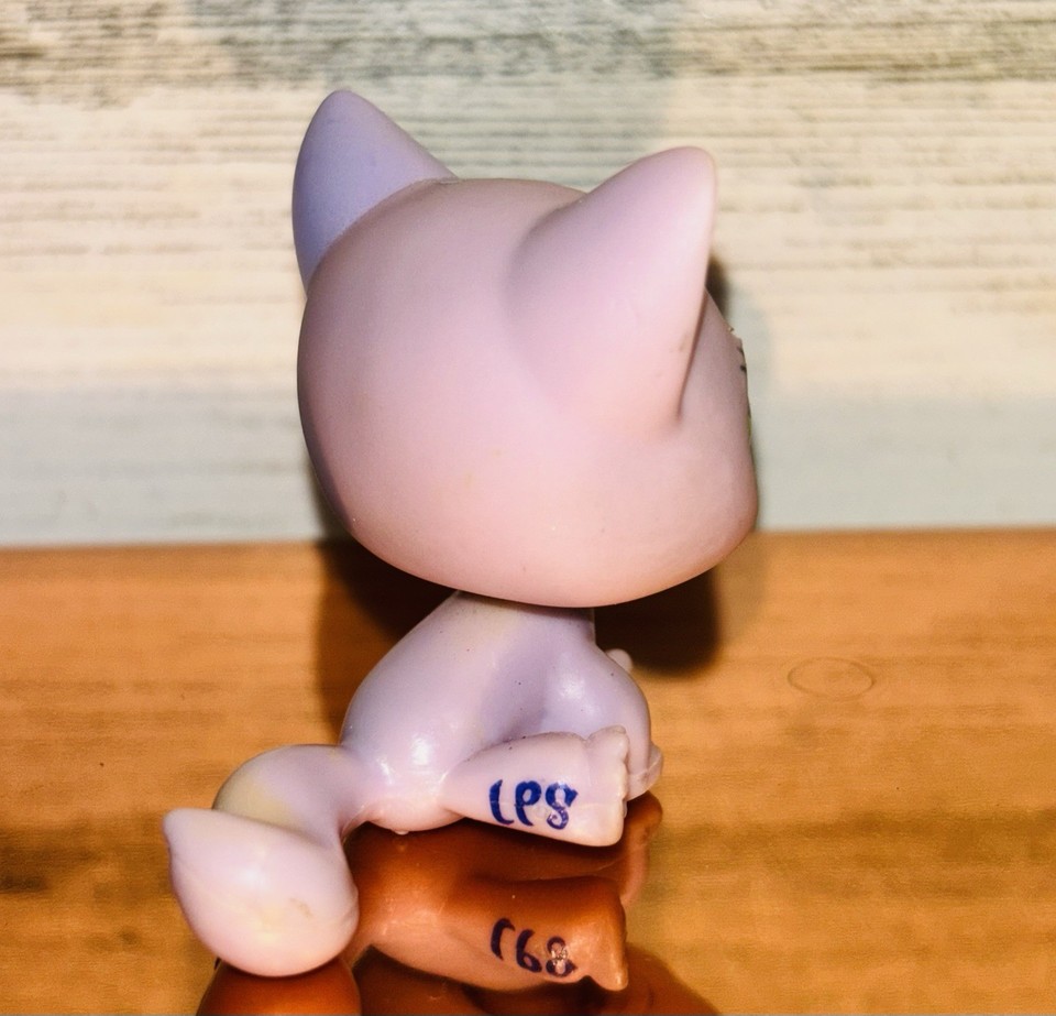LPS Littlest Pet Shop Purple Shorthair Cat w Green Dot Eyes LPS #1994 ...